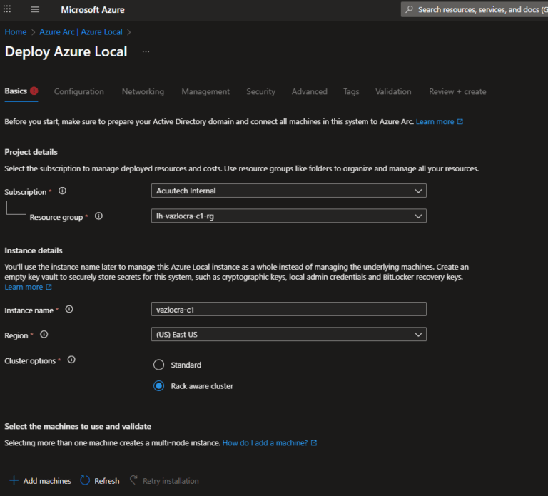 Deploy an Azure Local Rack Aware Cluster via the Azure Portal – Lee ...